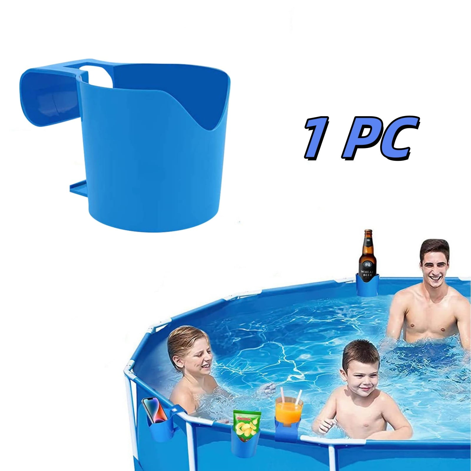 Poolside Cup Holder Above Ground Pool Drink Holder Plastic NoSpills ...