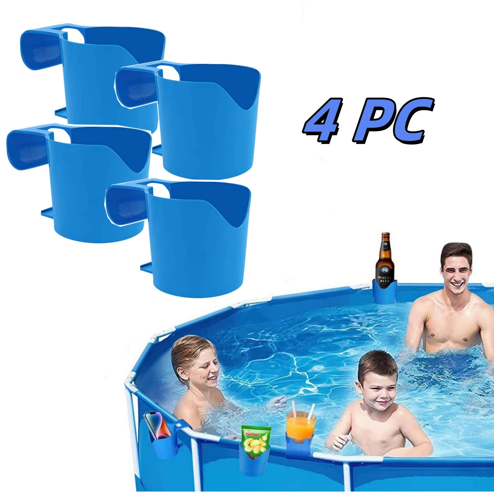 Poolside Cup Holder Above Ground Pool Drink Holder Plastic NoSpills ...