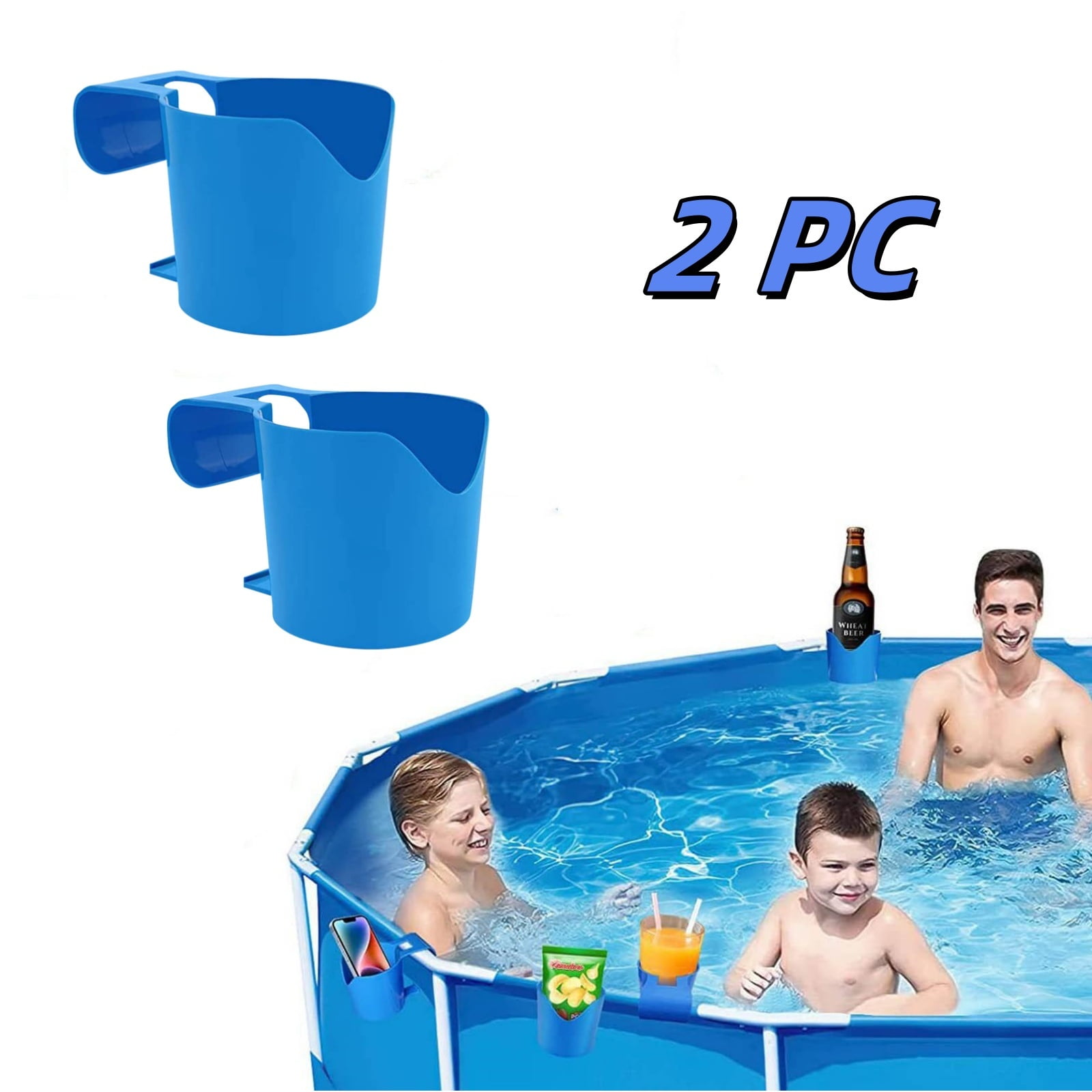 Poolside Cup Holder - Clip Style - No Spill - Universal Round - Heavy ...