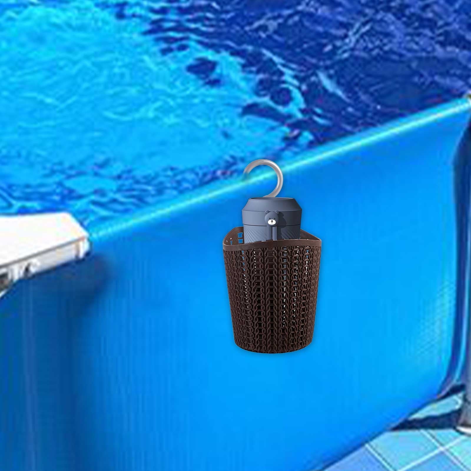 Poolside Cup Holders Compatible with Above Ground Pools, Large Plastic ...