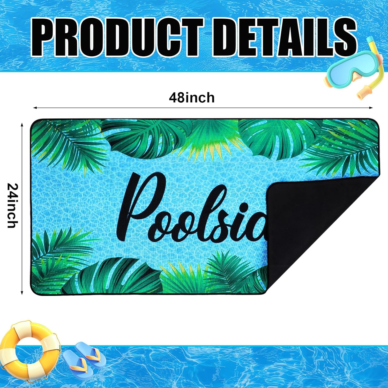 Poolside Non Slip Mat Walk Pool Mats for Floor Outdoor Rubber Mats with ...