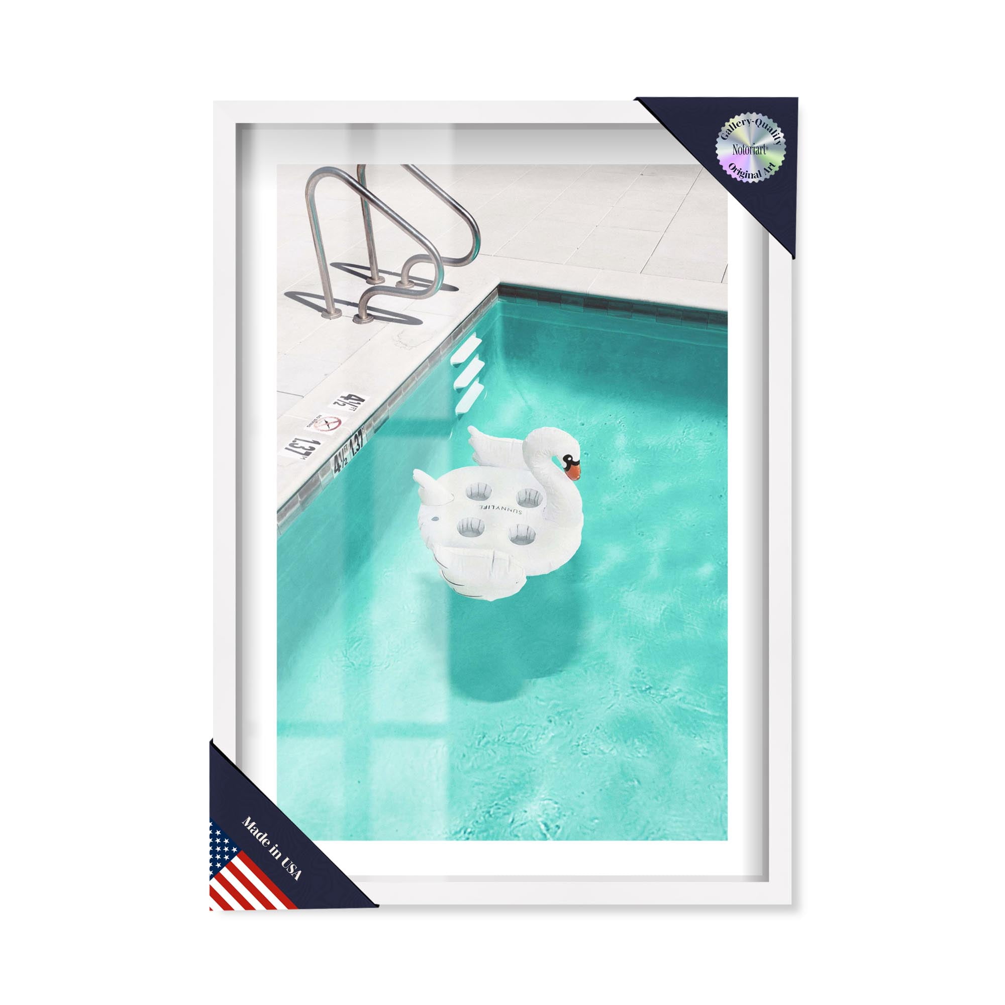 Poolside Shadowbox Print Retro Art Prints by Notoriart, White Frame, 11 ...