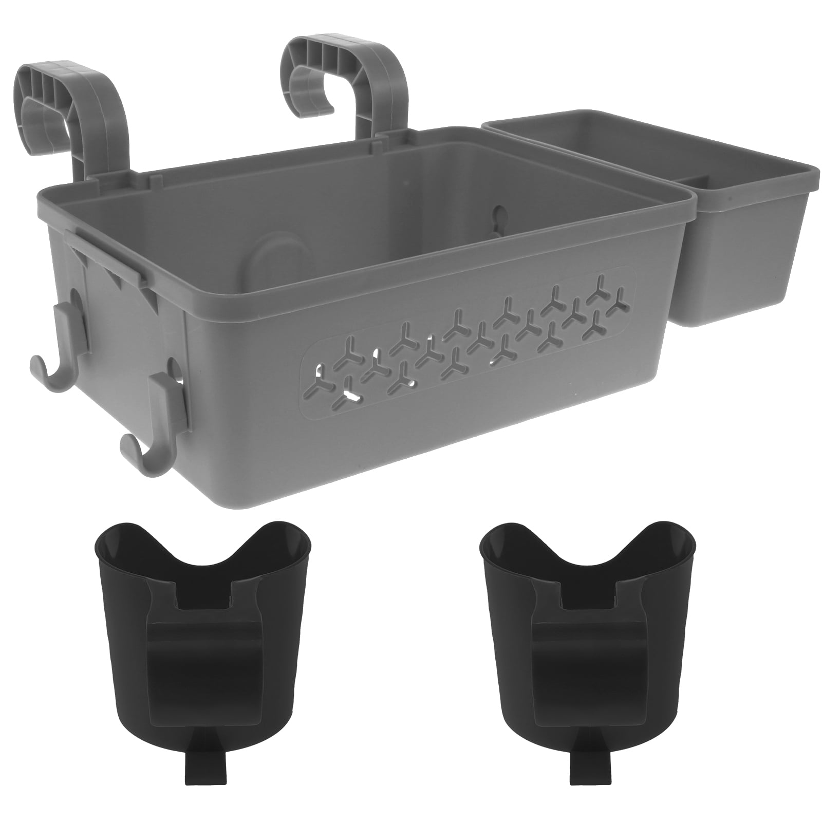 Poolside Storage Basket with 2 Pool Cup Holder Above Ground Pool ...