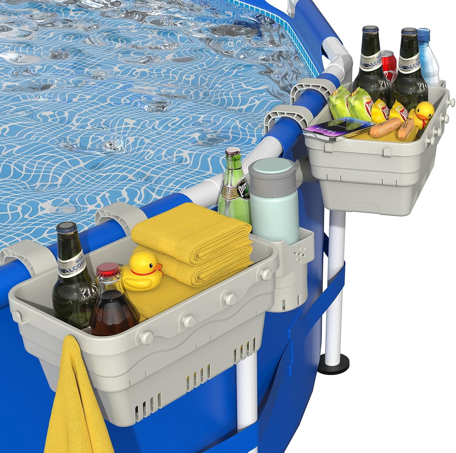 Poolside Storage Basket, Pool Accessories for Above Pools, Swimming ...