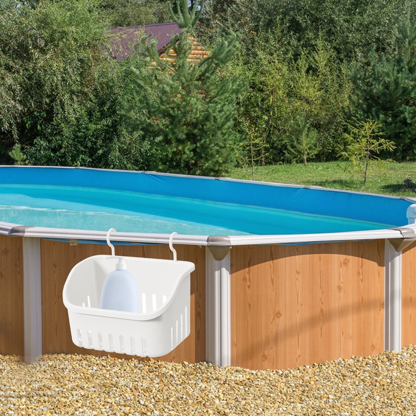 Poolside Storage Baskets With Cup Holders,Upgrade Poolside Storage ...