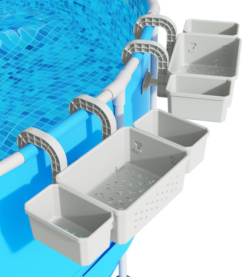 Poolside Storage for Above Ground Pool Accessories, Thickened Plastic ...
