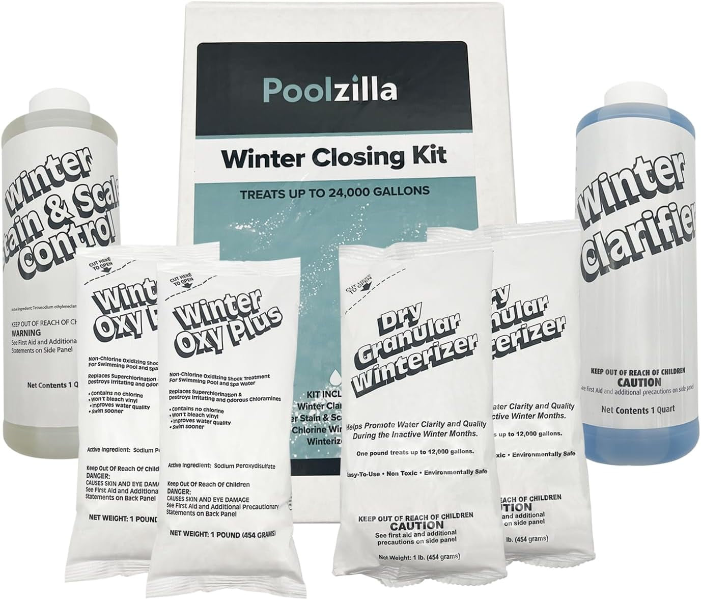 Poolzilla 24,000 Gallon Winterizing Kit, Closing Kit for Above and In ...