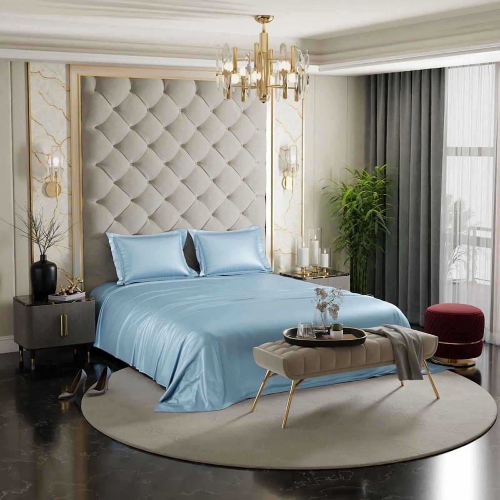 Poonam enterprises Luxury Soft Silky Smooth Bed Sheet Set (1 Bedsheet ...