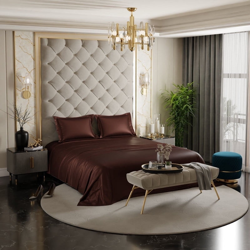 Poonam enterprises Luxury Soft Silky Smooth Bed Sheet Set (1 Bedsheet ...