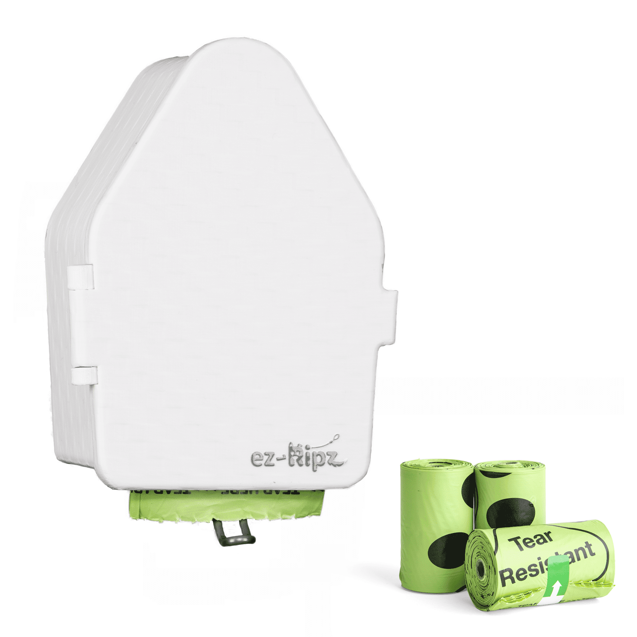 Ez-Ripz Poop Bag Dispenser with 4 Rolls, White Wall Mounted Indoor or ...
