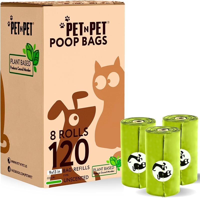 Poop Bags For Dogs, 240 Counts Plant Based Dog Poop Bags Rolls, Thick ...