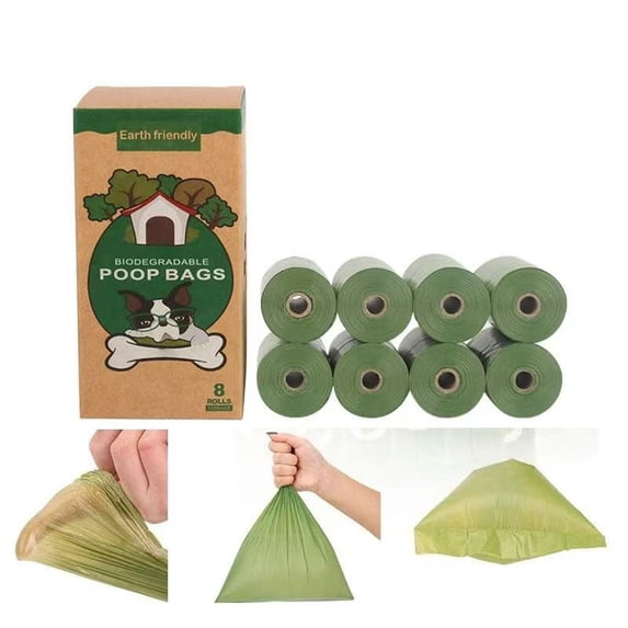 Poop Bags Large Leak-Proof, Biodegradable Pet Waste Bags with 8 Rolls ...