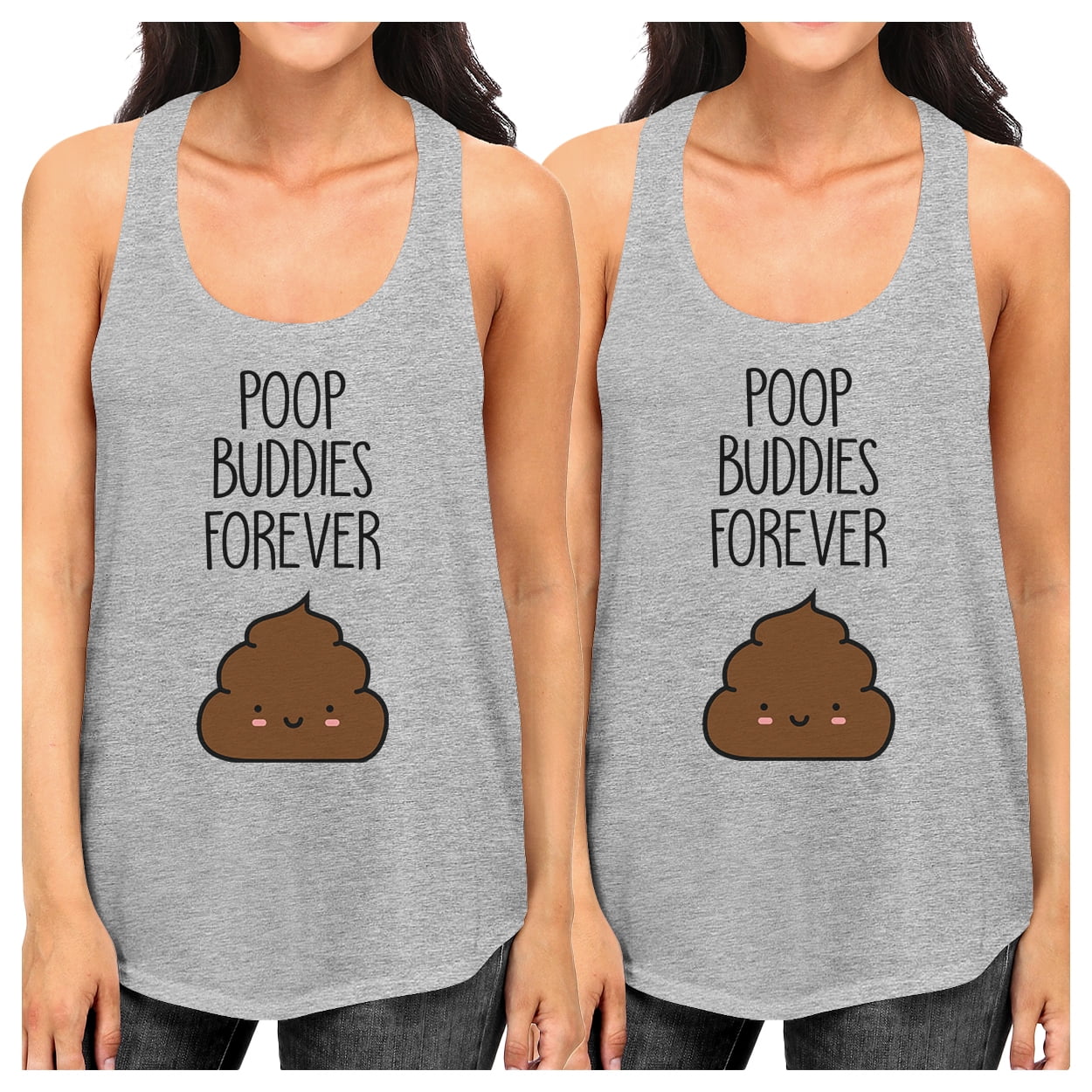 Poop Buddies Womens Grey BFF Matching Gift Tanks For Best Friends ...
