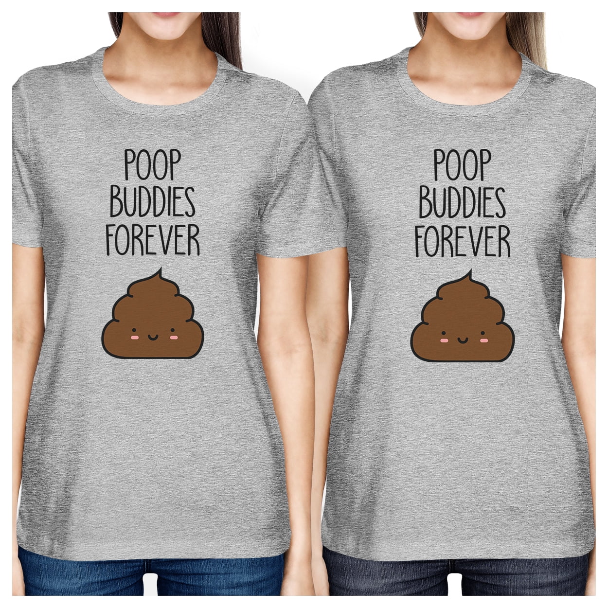 Poop Buddies Womens Grey BFF Matching Gift Tees For Best Friends ...
