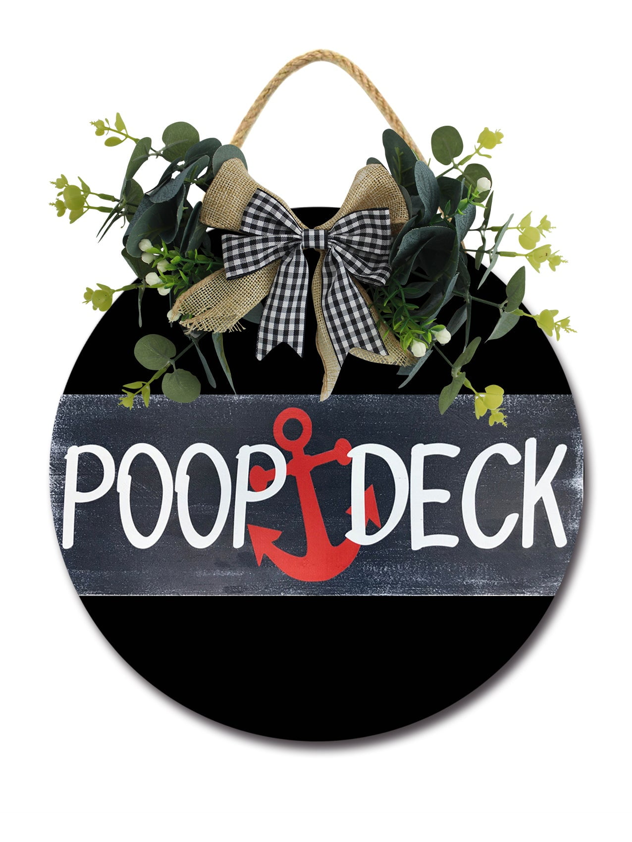 Poop Deck Front Door Sign Funny Wreaths Hanging Wooden Plaque ...