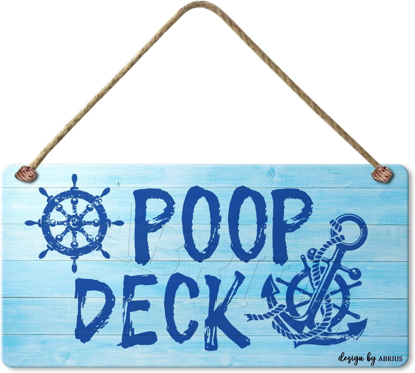 Poop Deck Sign Nautical Nursery Wall Decor Rustic Beach Bathroom Wood ...