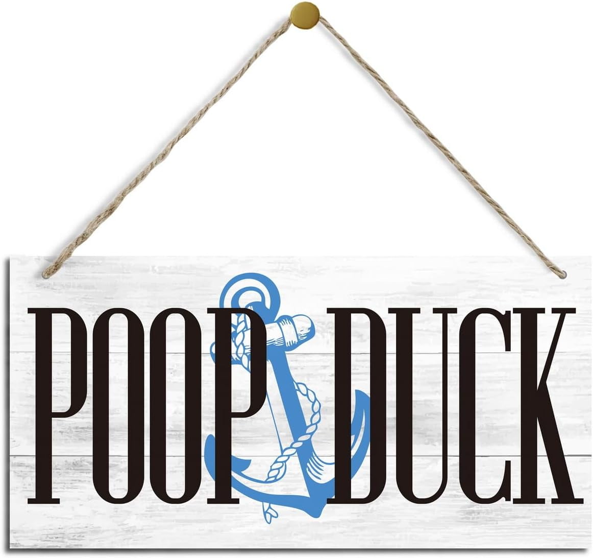 Poop Decor Signs Rustic Door Sign, Hanging Poop Deck Decor Sign ...