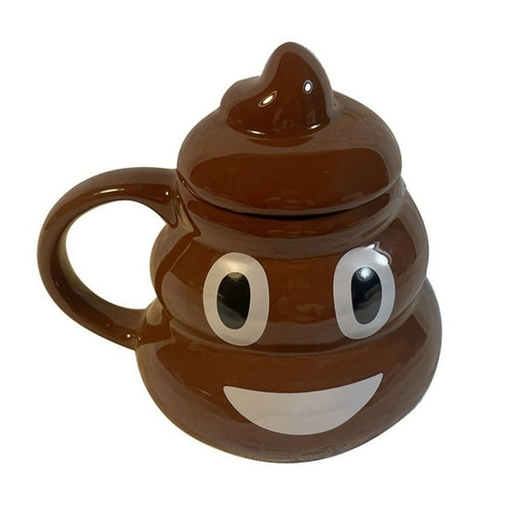 Poop Emoji Coffee Mug Brown Poop Shaped Ceramic Cup Funny Cute Large ...