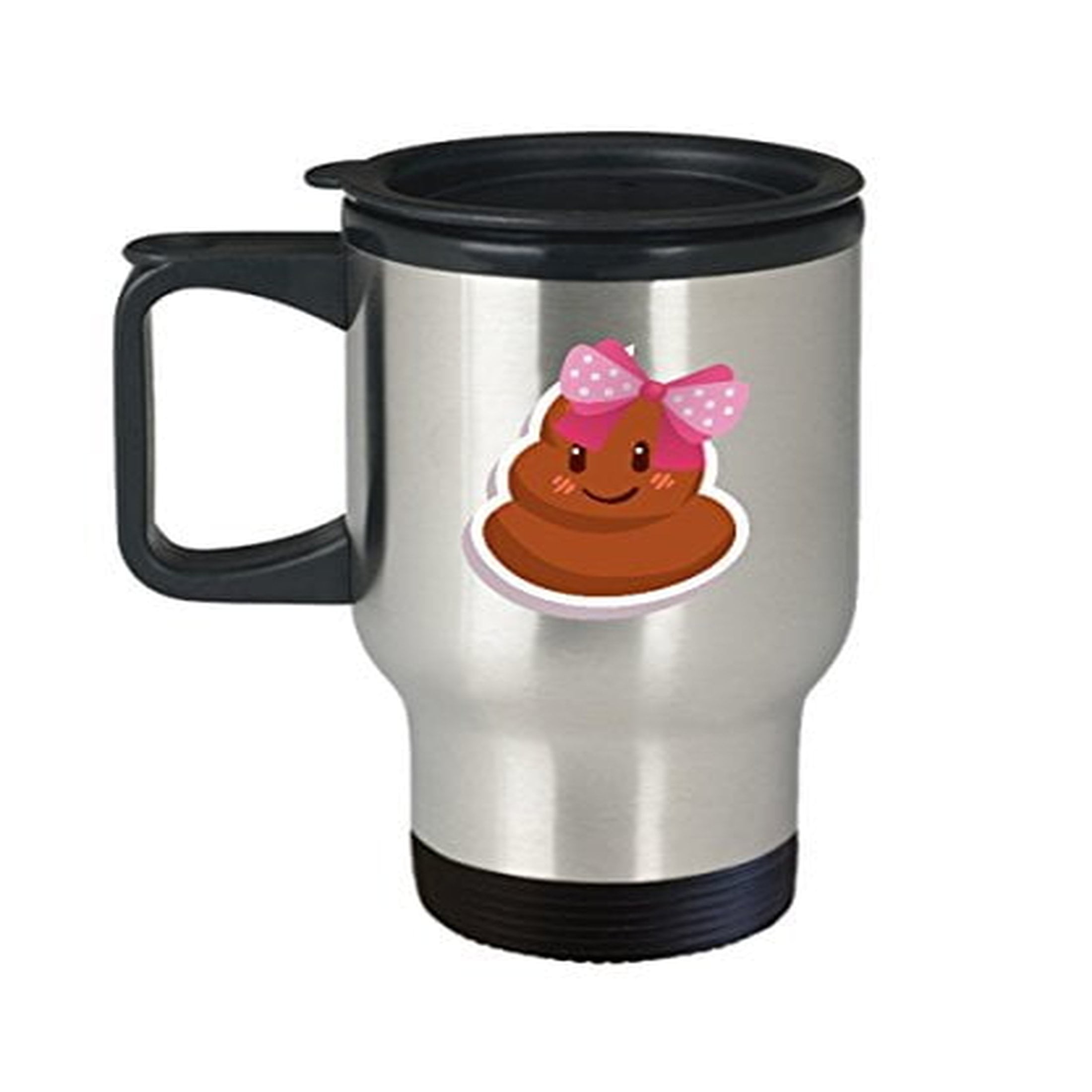 Fun Poop Emoji Travel Mug - 14 oz Stainless Steel Cup for Girls & Funny ...