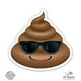 Poop Emoji Cool - 3" Vinyl Sticker - For Car Laptop I-Pad Phone Helmet ...