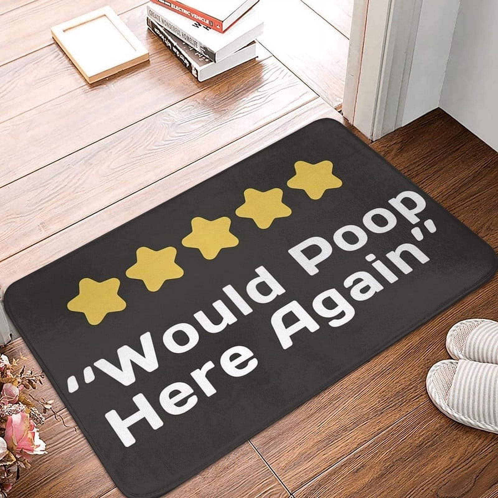 Would Poop Here Again Front Porch Welcome Door Mat Entrance Rubber Rugs ...