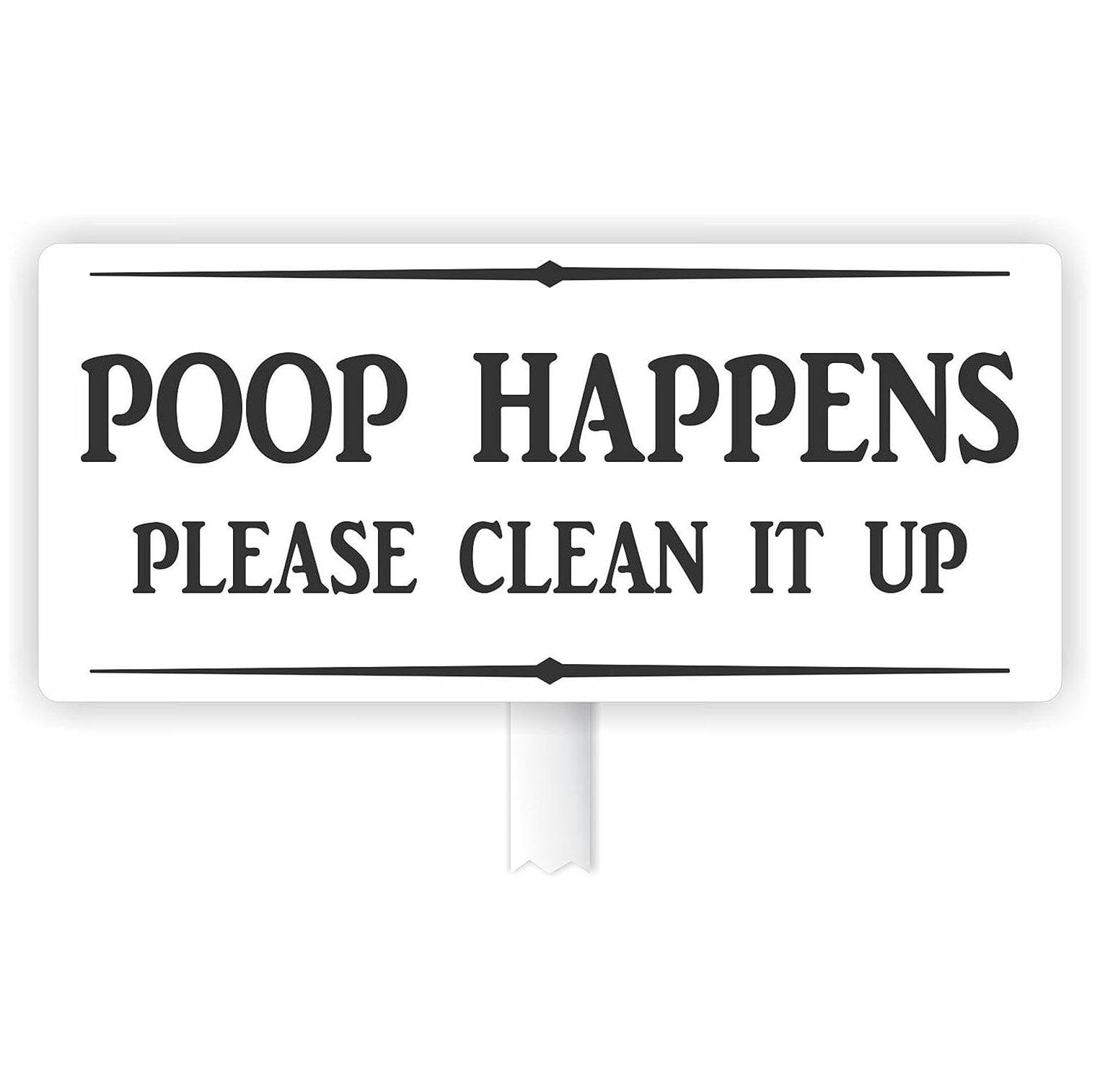 Poop Happens please clean it up dog poop sign for yard with stake by ...