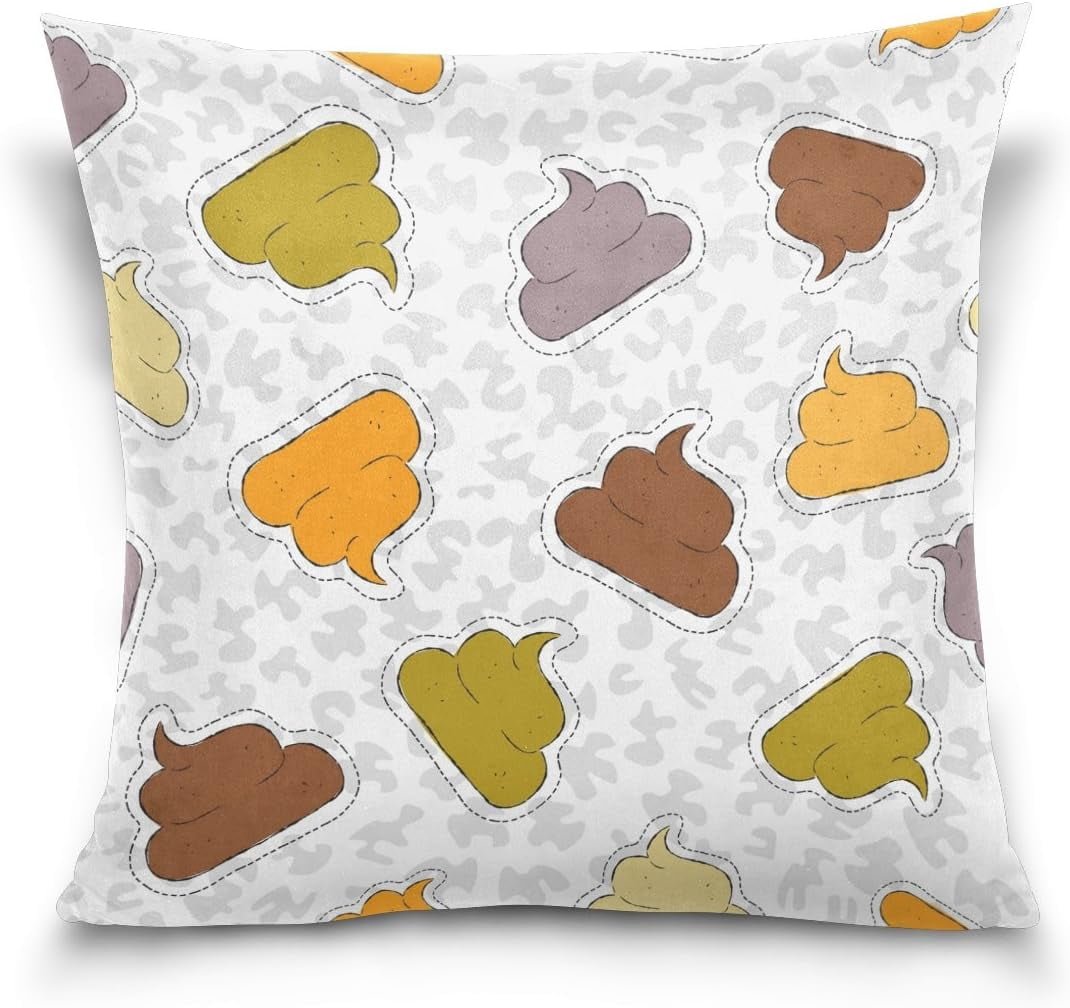 Poop Icons Velvet Plush Throw Pillow Cushion Case Cover - 16" x 16 ...