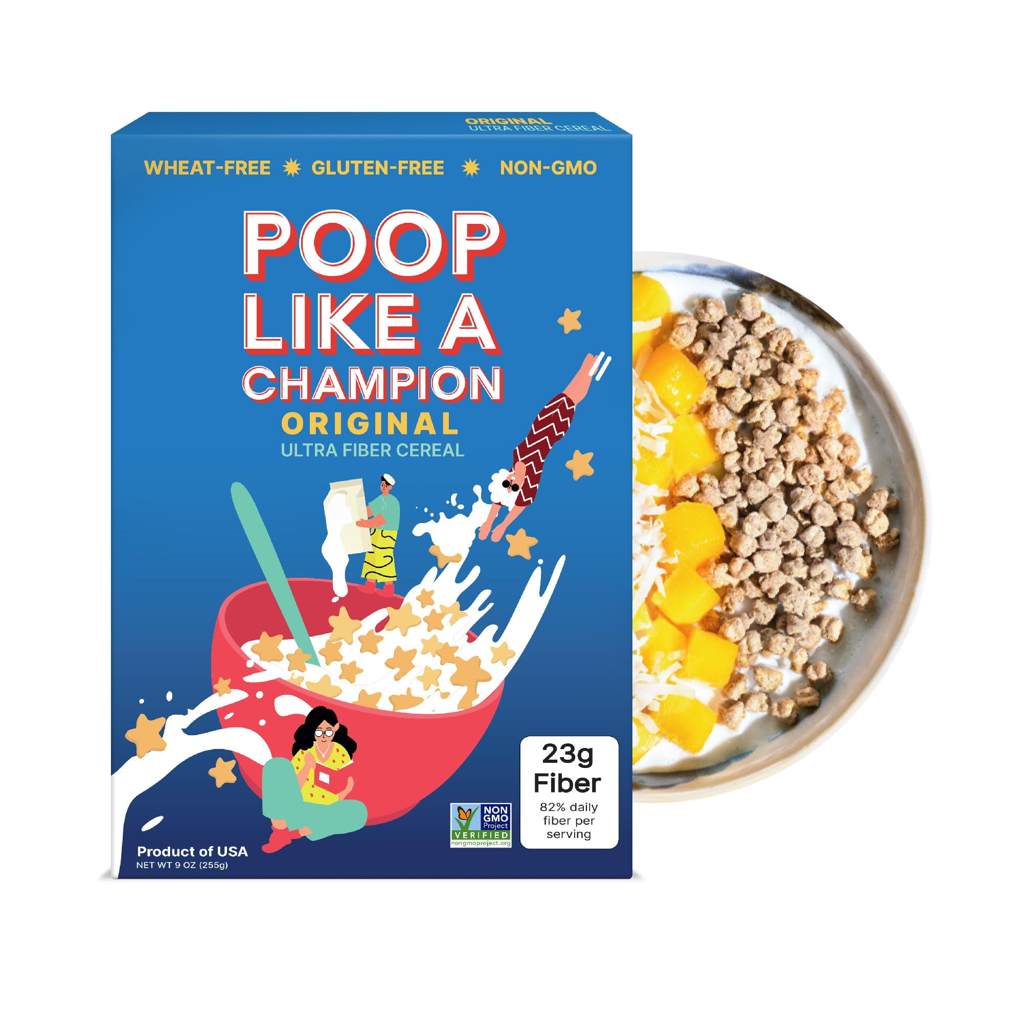 Poop Like A Champion STF9 Ultra High Fiber Cereal - Non GMO - Fiber ...