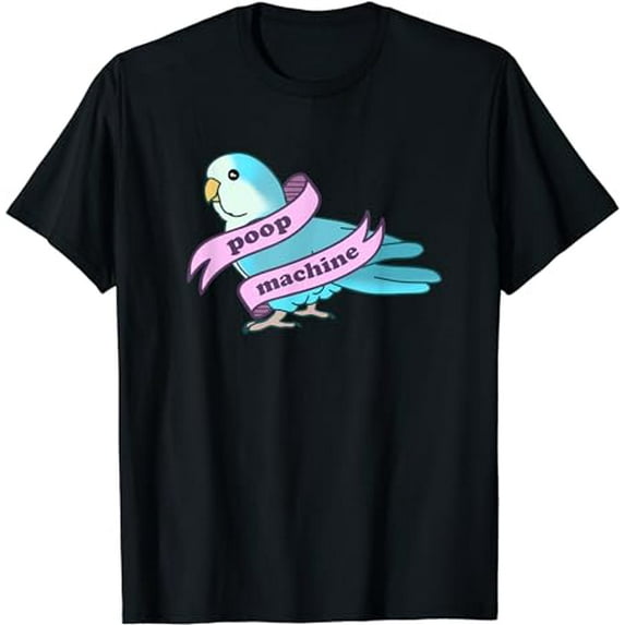 Poop Machine Blue Quaker Funny Bird Lover Birb Memes Quote T-Shirt ...