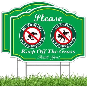 No Dogs Grass Signs