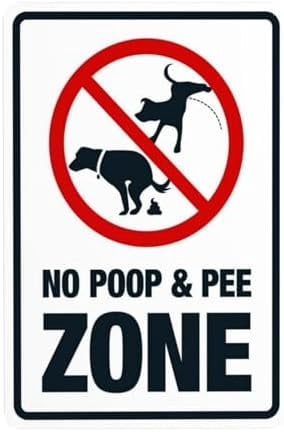 No Poop And Pee Zone Warning Sign, No Dog Poop Metal Signs for Business ...