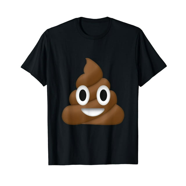 Poop Pile Smiling Happy Poop Pile Swirl of Poop Cute Funny Black T ...