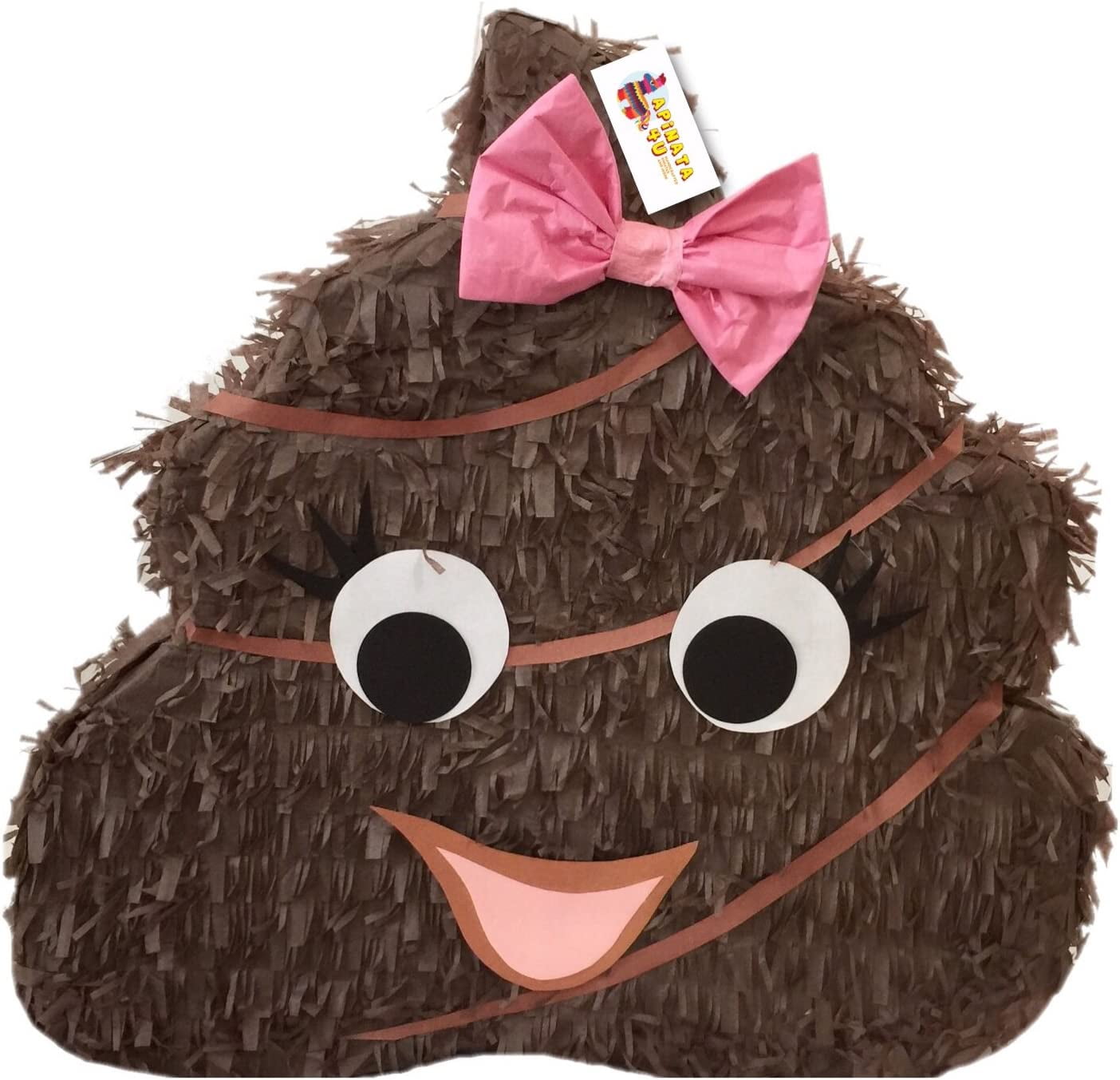 Poop Pinata with Pink Bow Poop Themed Birthday - Walmart.com