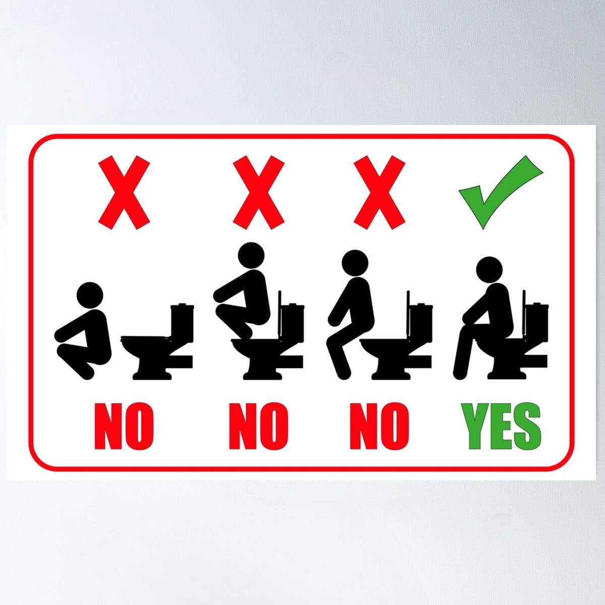 Poop Pooping Instructions Bathroom Toilet Funny Joke Sign Poster Wall ...