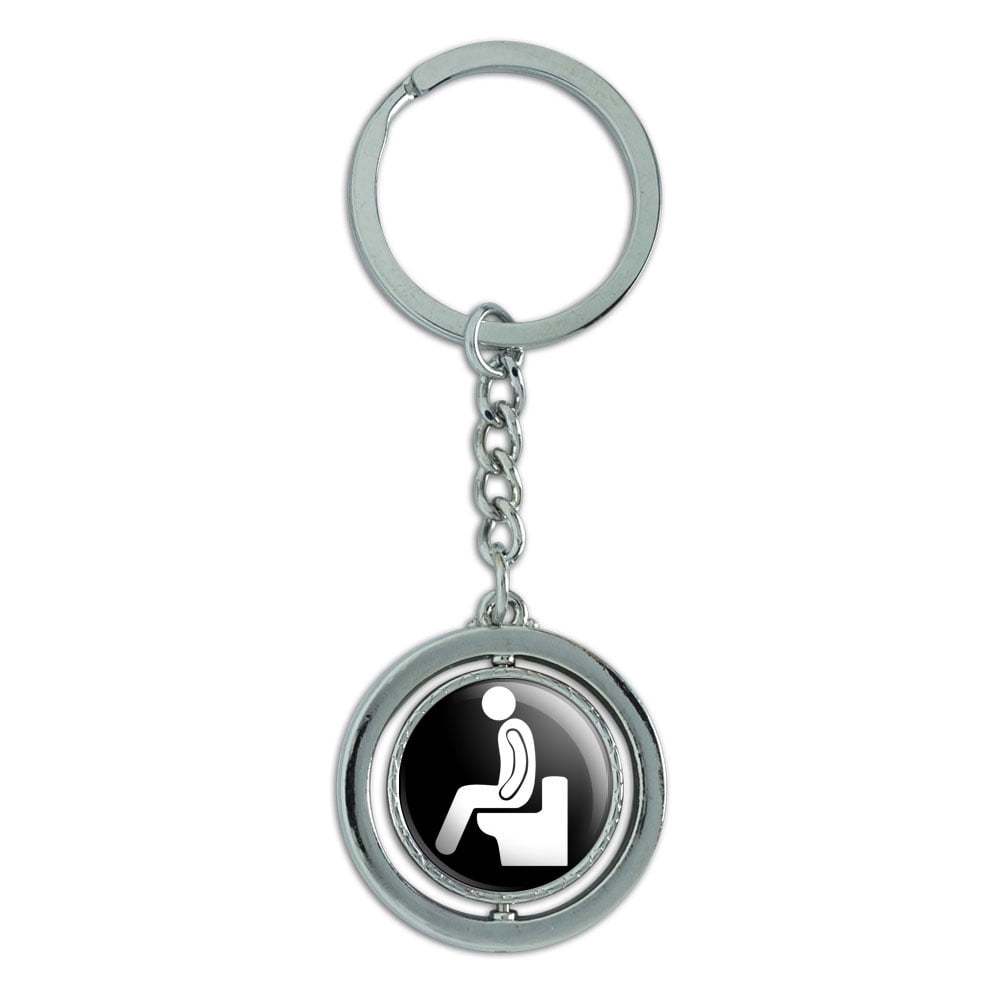 Poop Pooping Toilet Spinning Circle Metal Keychain - Walmart.com