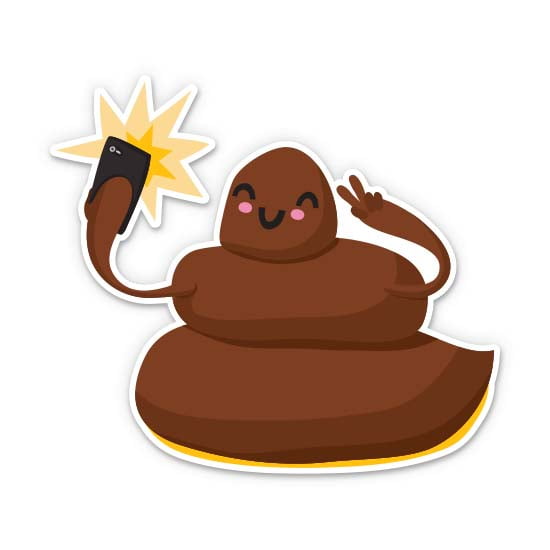 Poop Selfie - 5" Vinyl Sticker - For Car Laptop I-Pad - Waterproof ...