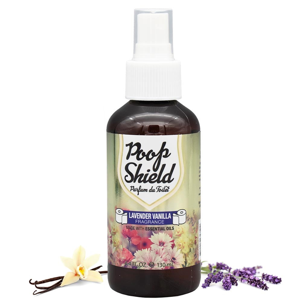 Poop Shield Lavender Vanilla Toilet Spray Odor Eliminator Air Freshener ...