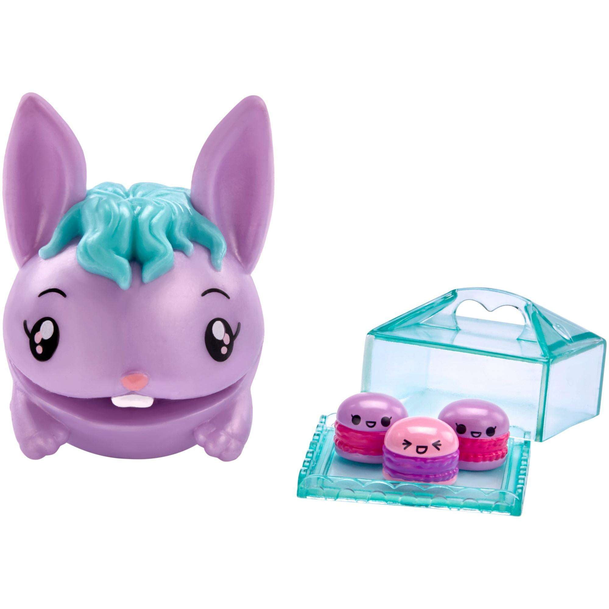 Pooparoos Whimsical Squishable Purple Bunny Toy Figure with Food Tray ...