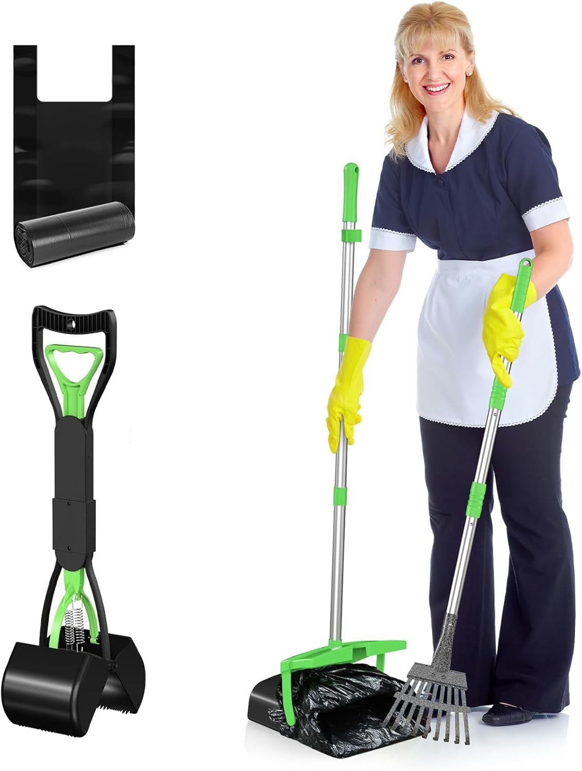 Pooper Scooper with Bag Attachment, 50 inches Long Handle Pooper ...