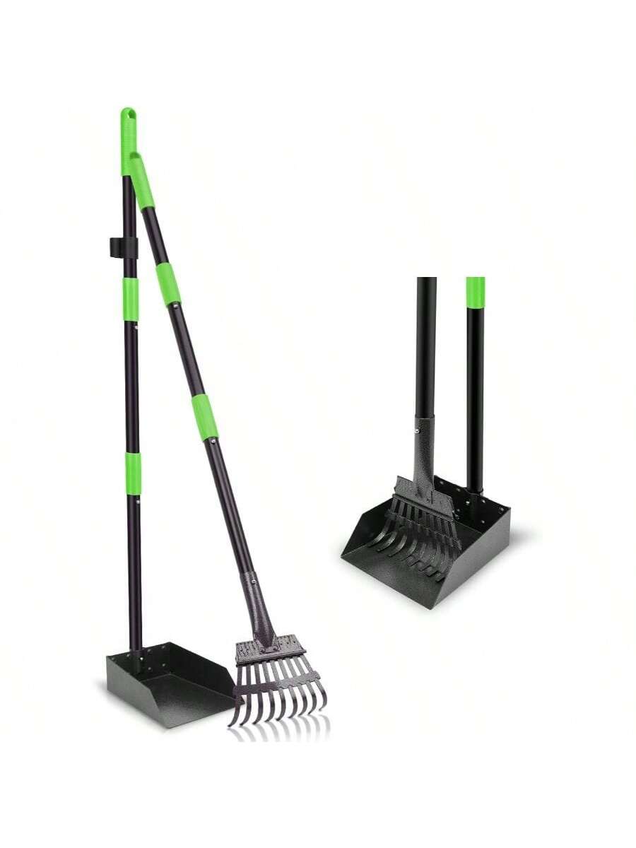 Pooper Scooper, Dog Pooper Scooper Tray And Rake Set With Adjustable ...