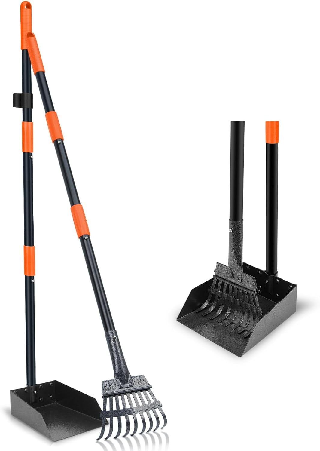 Pooper Scooper, Dog Pooper Scooper Tray and Rake Set with Adjustable ...