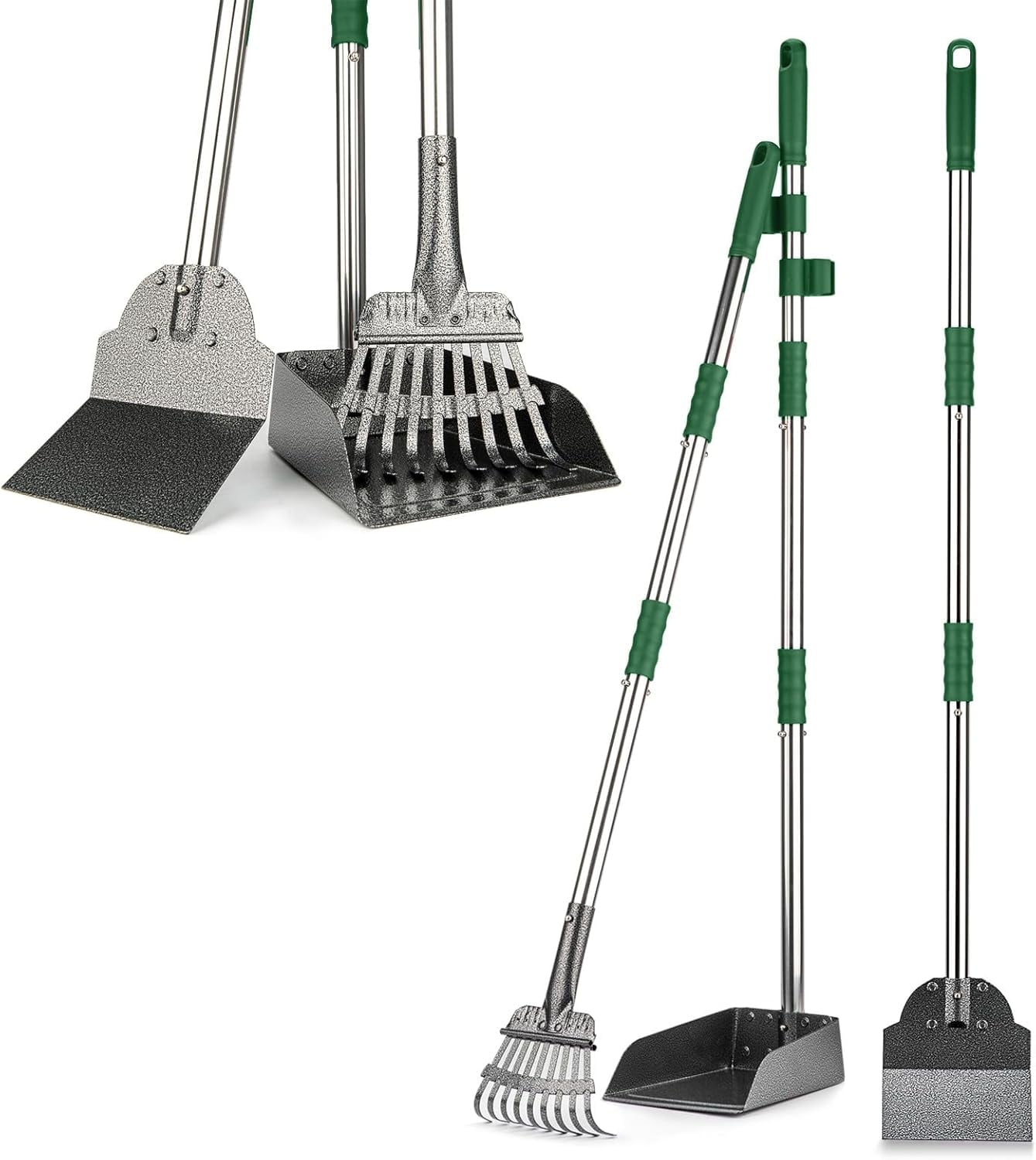Pooper Scooper, Long Handle Dog Pooper Scooper, Heavy Duty Stainless ...
