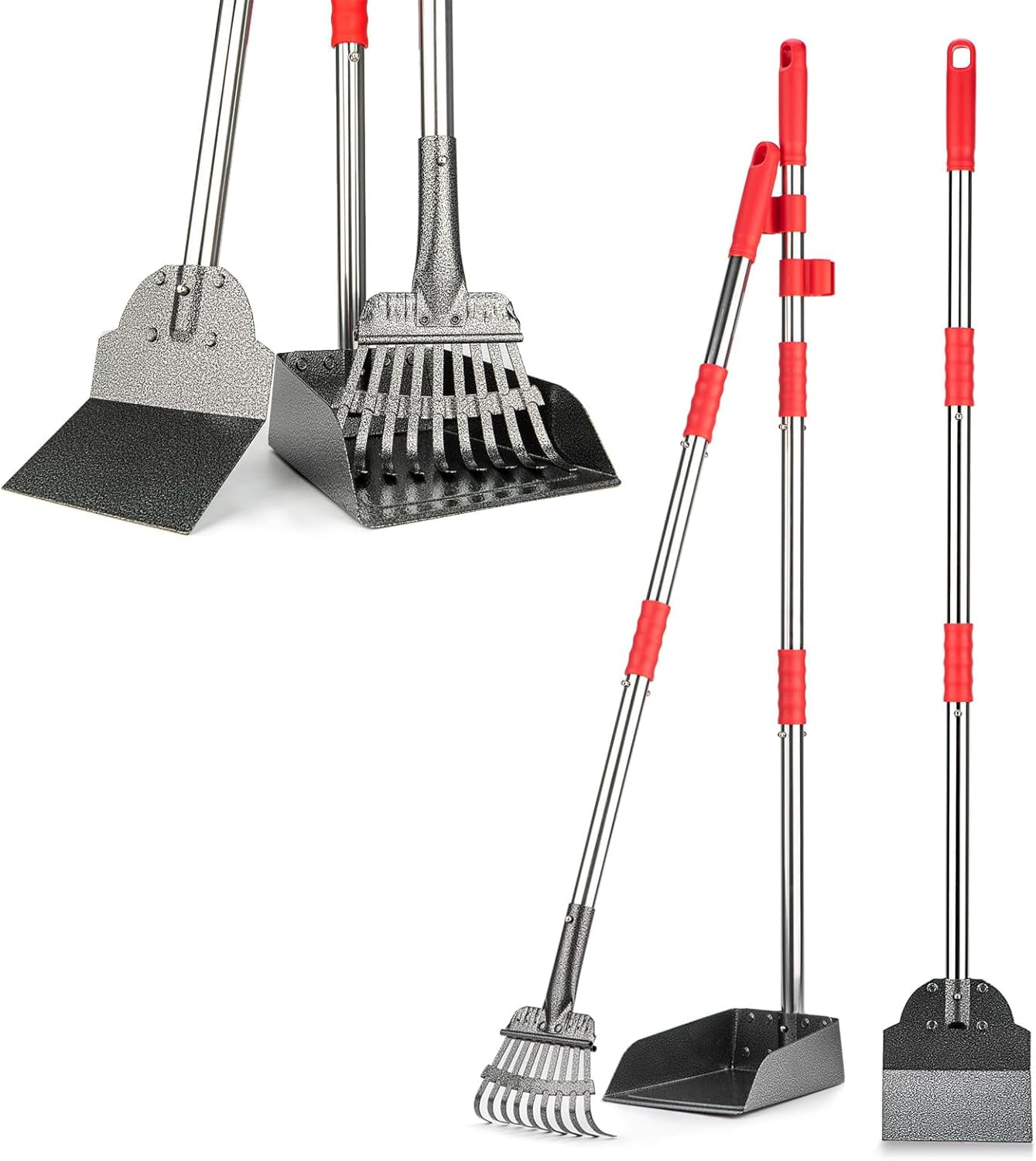 Pooper Scooper, Long Handle Dog Pooper Scooper, Heavy Duty Stainless ...