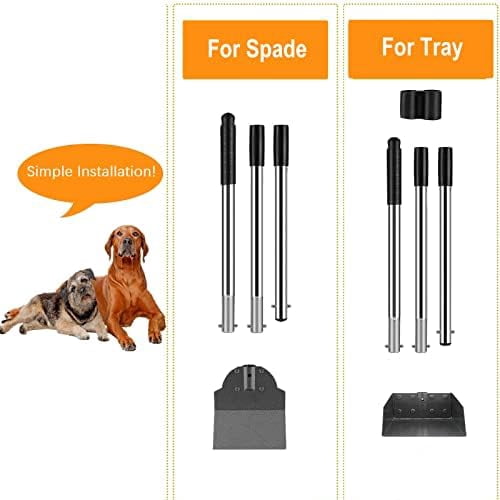 Pooper Scooper, Metal Aluminum Tray and Spade Poop Scoop Set with ...