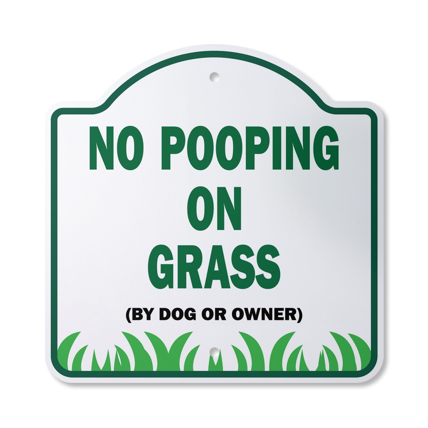 No Pooping On Grass 10” x 10” Sign | Indoor/Outdoor Plastic ...