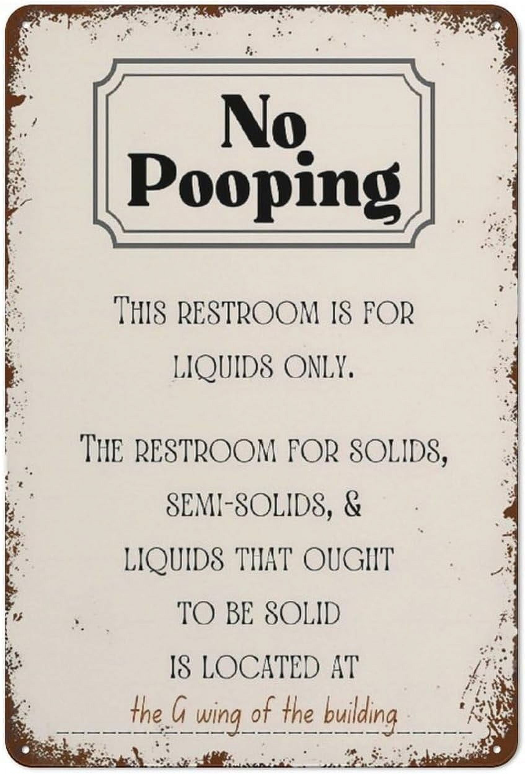 No Pooping Poster Sign Wall Art,Funny Decor Office Work Coworker ...