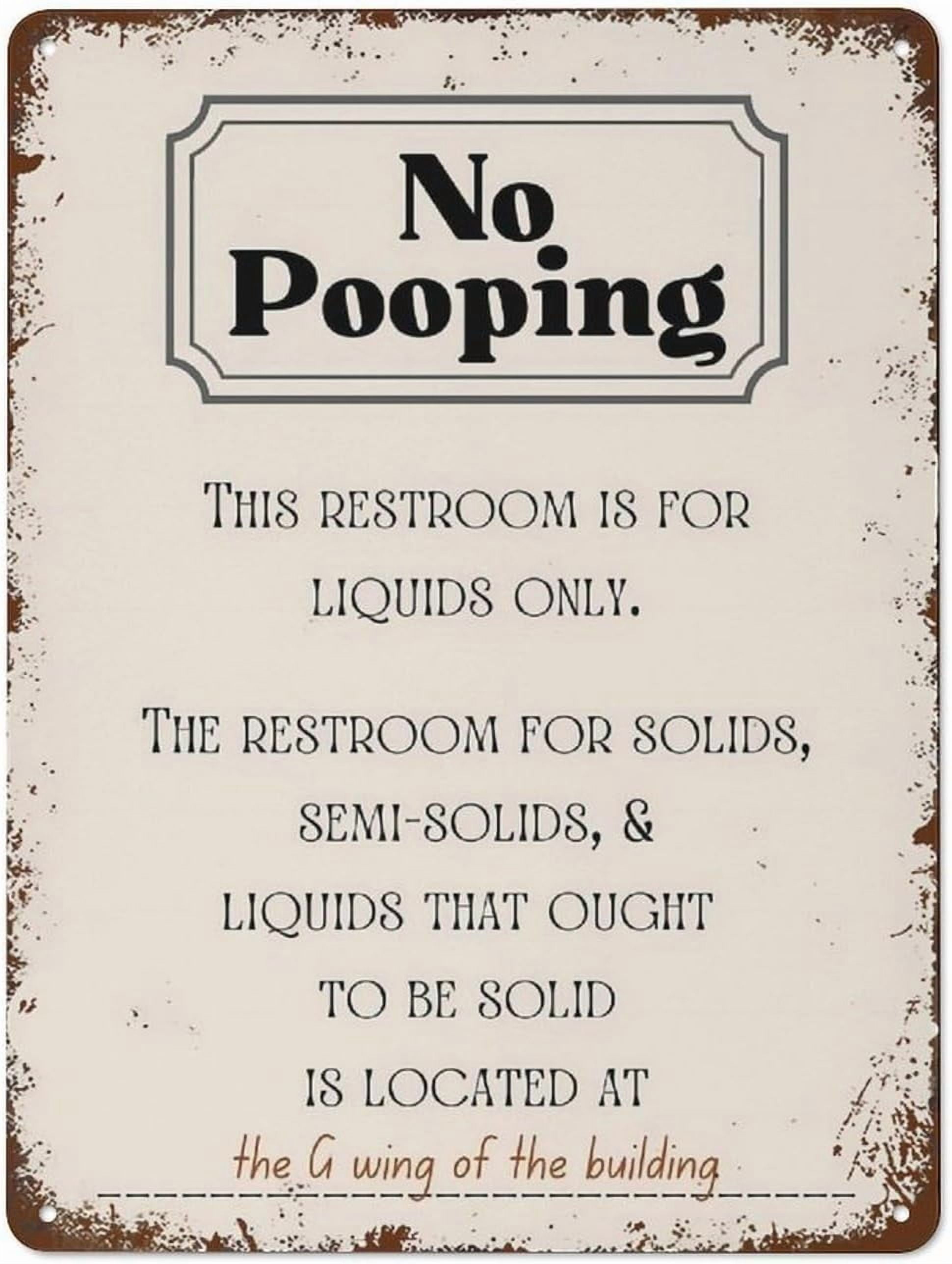 No Pooping Poster Sign Wall Art Funny Decor Office Work Coworker ...