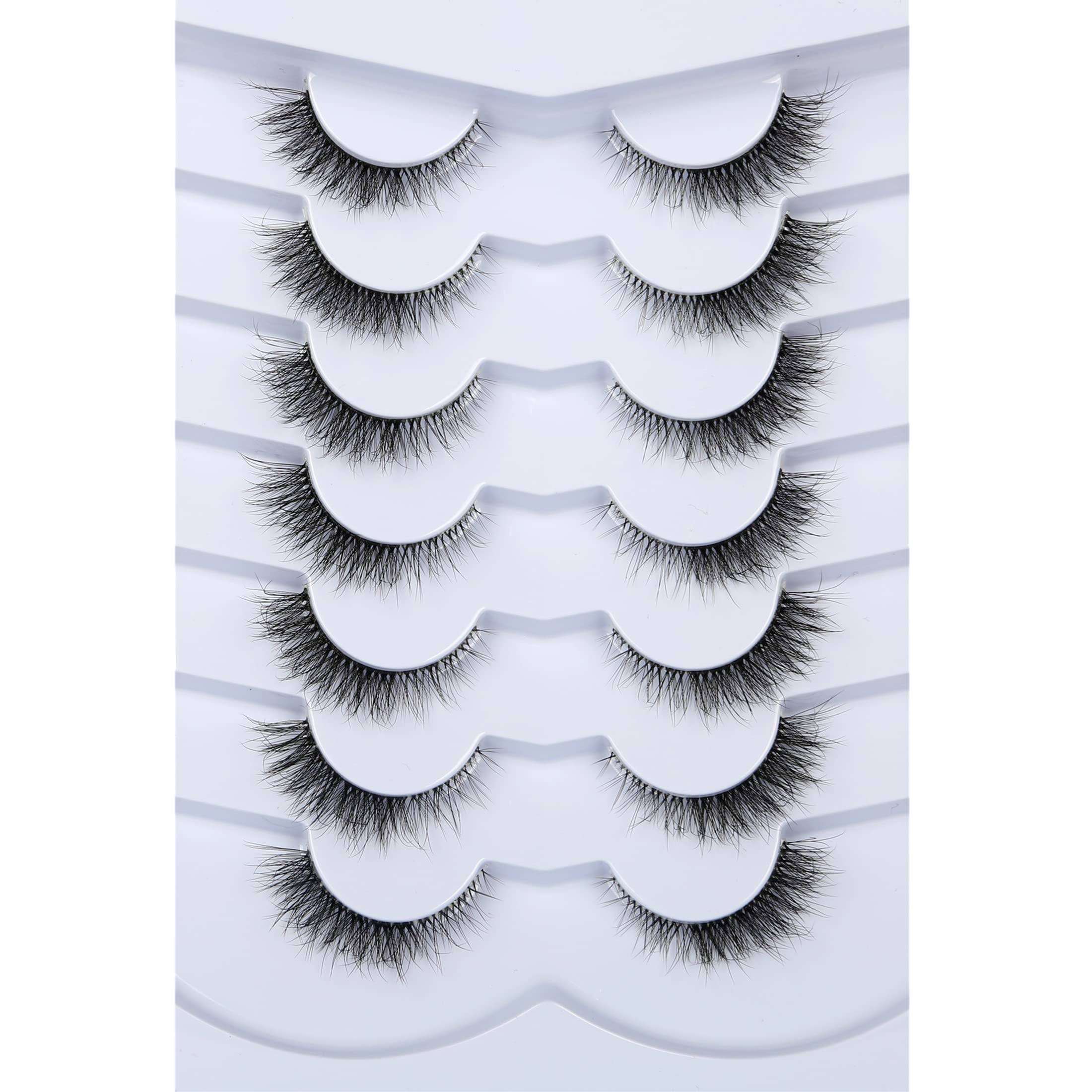 Pooplunch False Eyelashes Cat OLF24 Eye Look Natural Short Lashes Wispy ...
