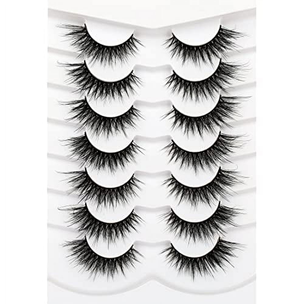 Pooplunch False Eyelashes Fairy Fluttery Lashes Wispy 8D Fluffy Natural ...
