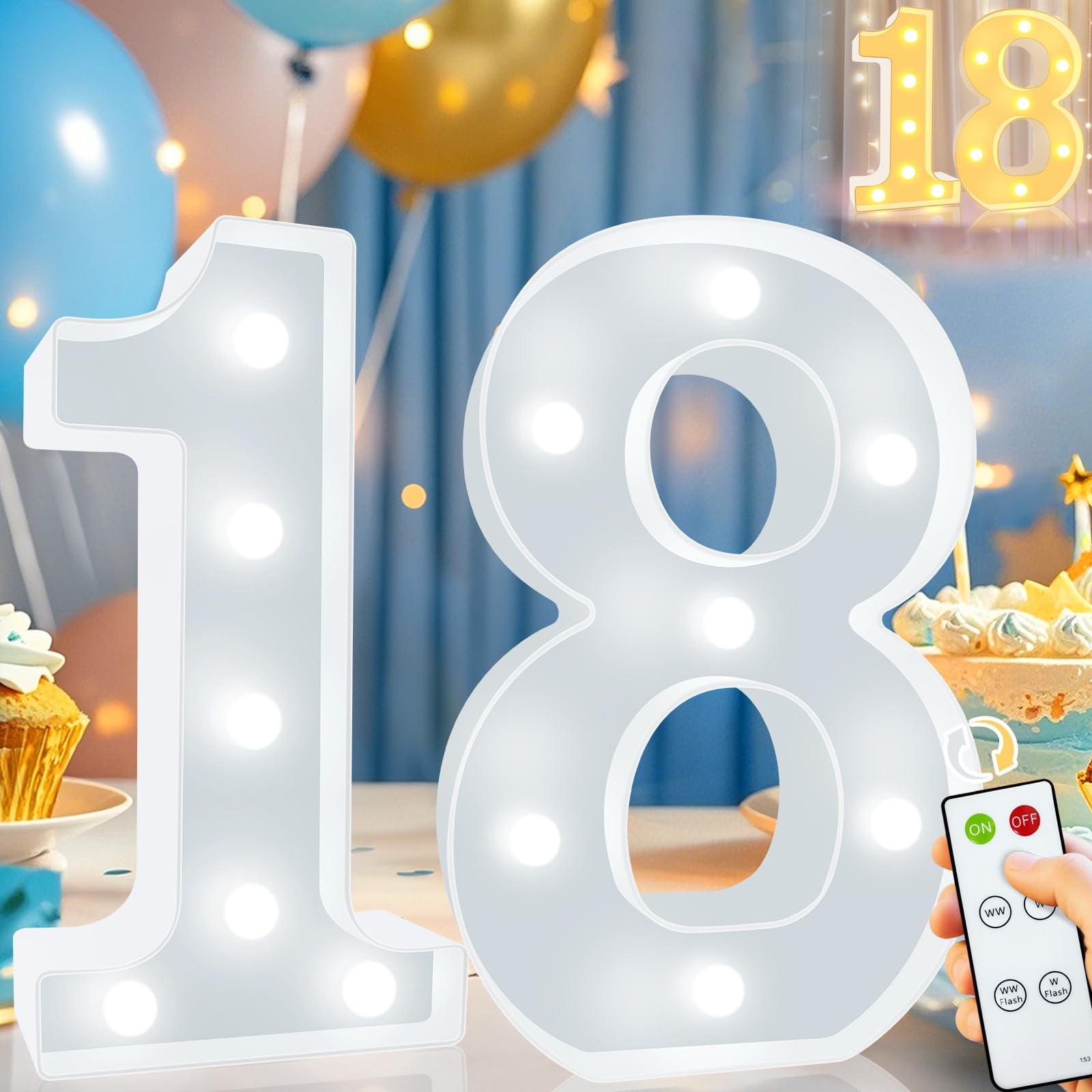 Pooqla 18th Birthday Decoration for Girls ZLK1 Boys, Decorative Numbers ...